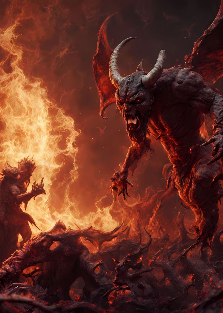 'Fire monster' Poster, picture, metal print, paint by Oleksandr Kovalov ...