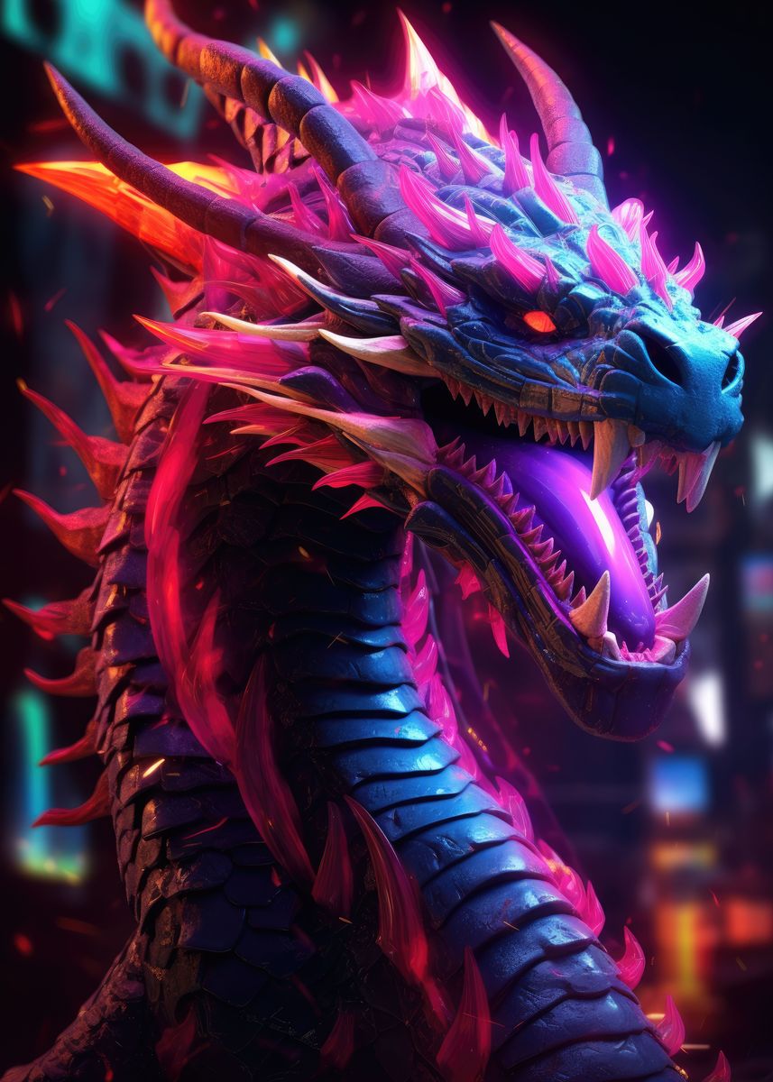 'Dragon Neo' Poster, picture, metal print, paint by Stylianos ...