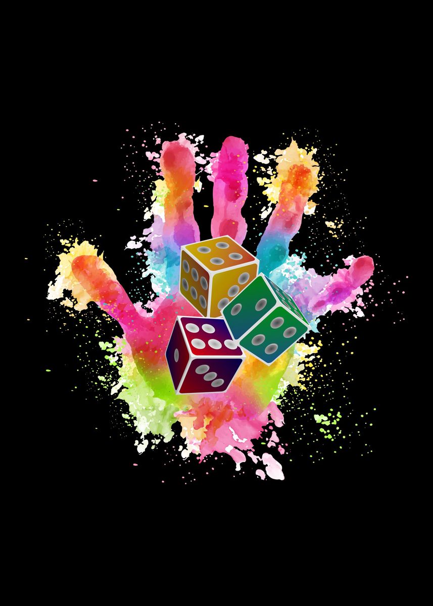 'Dice' Poster, picture, metal print, paint by Cat Coconut Galery | Displate