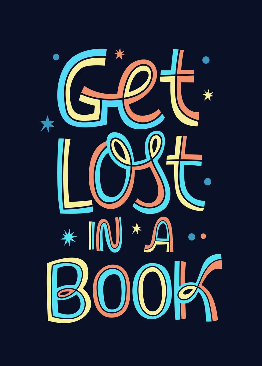 'Book Lover Reading Quote' Poster, picture, metal print, paint by ...