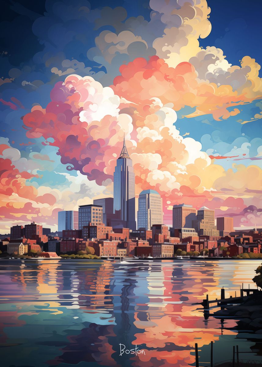 'BOSTON Oil Painting' Poster, picture, metal print, paint by Mehdi ...