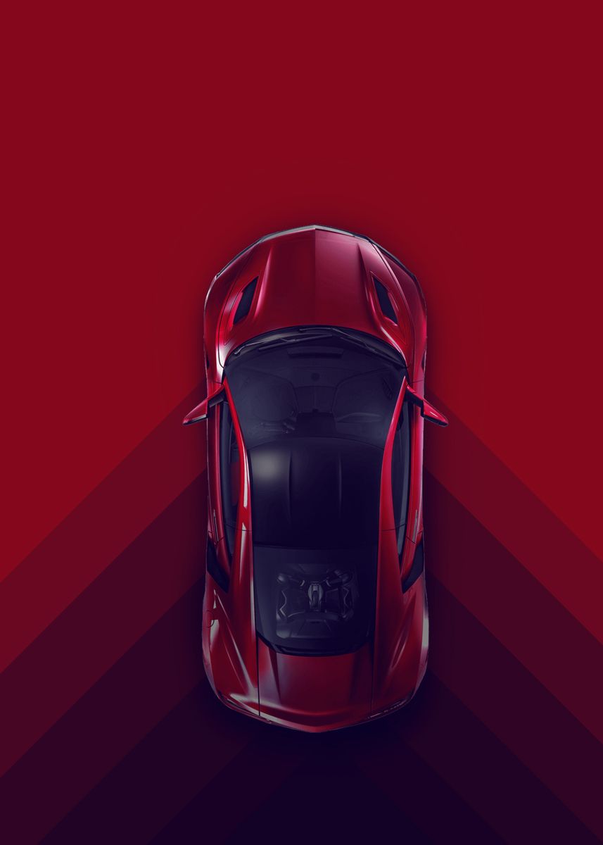 'Red Car' Poster, picture, metal print, paint by danny ferdiansyah ...