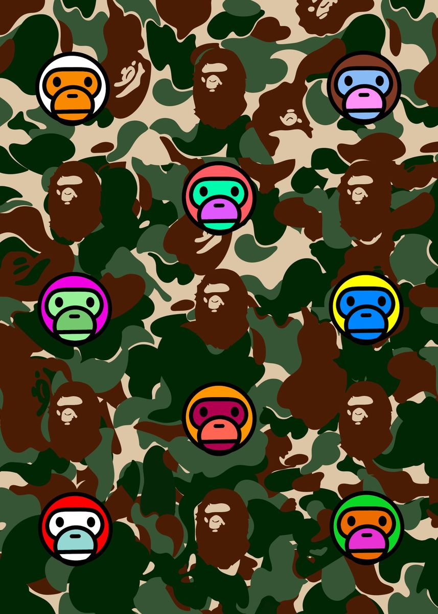 'Bape' Poster, picture, metal print, paint by Lardis Art | Displate