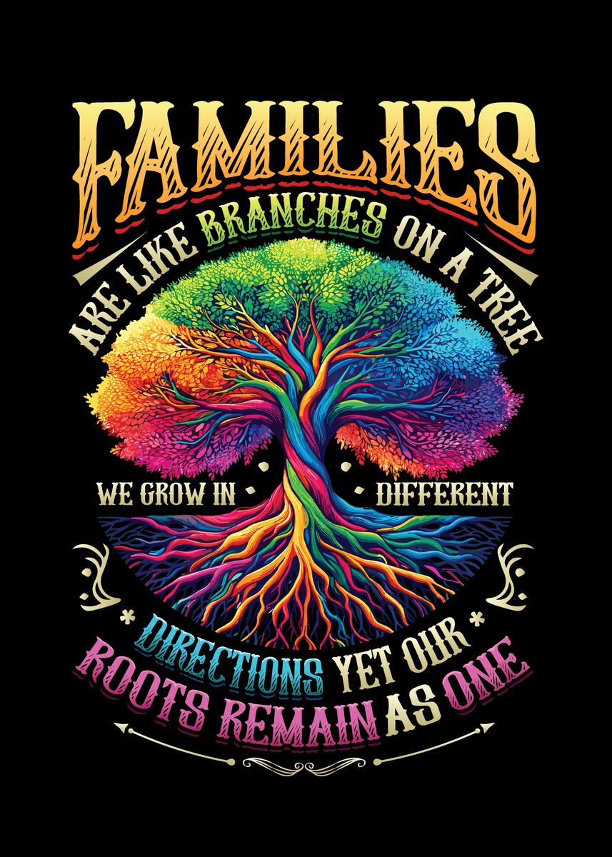 'Family Tree Roots Family' Poster, picture, metal print, paint by ...
