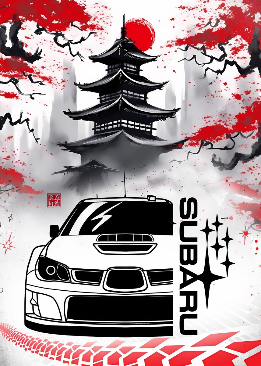 'Subaru Impreza ' Poster, picture, metal print, paint by ALEX SHINDER ...