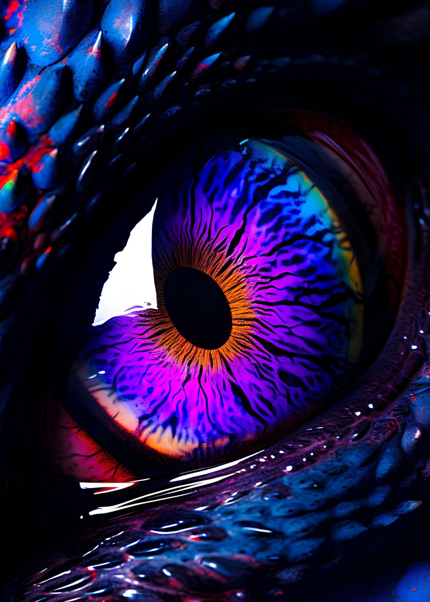 'Blue Dragon Eye' Poster, picture, metal print, paint by Danan Putra ...