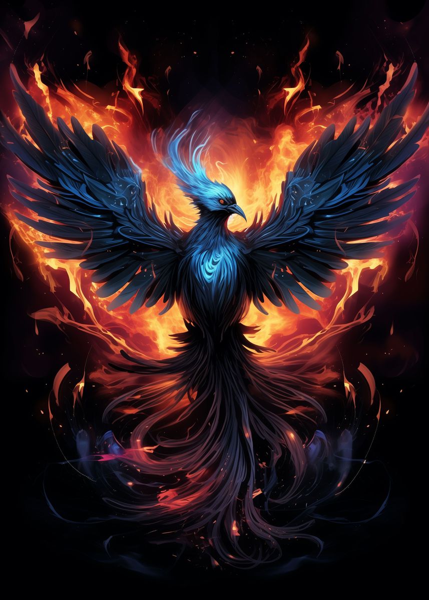 'phoenix space fire' Poster, picture, metal print, paint by AB5 ...