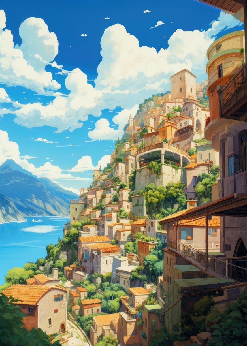 'Monaco Landscape' Poster, picture, metal print, paint by Shaon Khalid ...