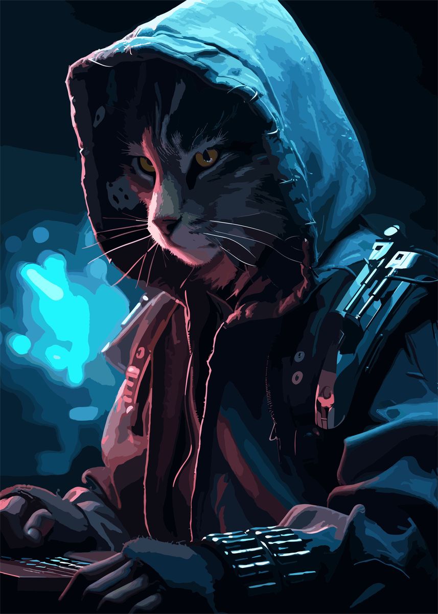 'futuristic hacker' Poster, picture, metal print, paint by TsabitQeis ...