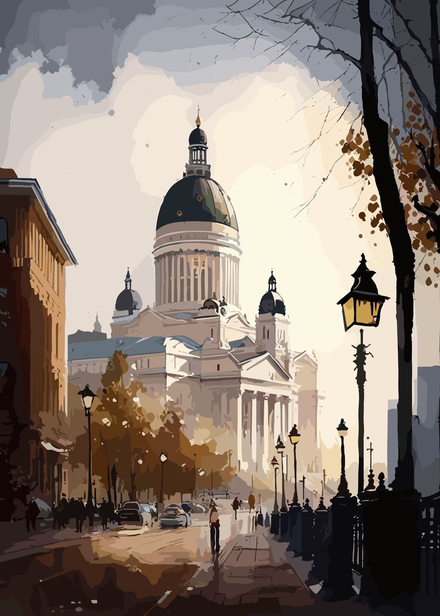 'Helsinki Finland Painting' Poster, picture, metal print, paint by Maël ...