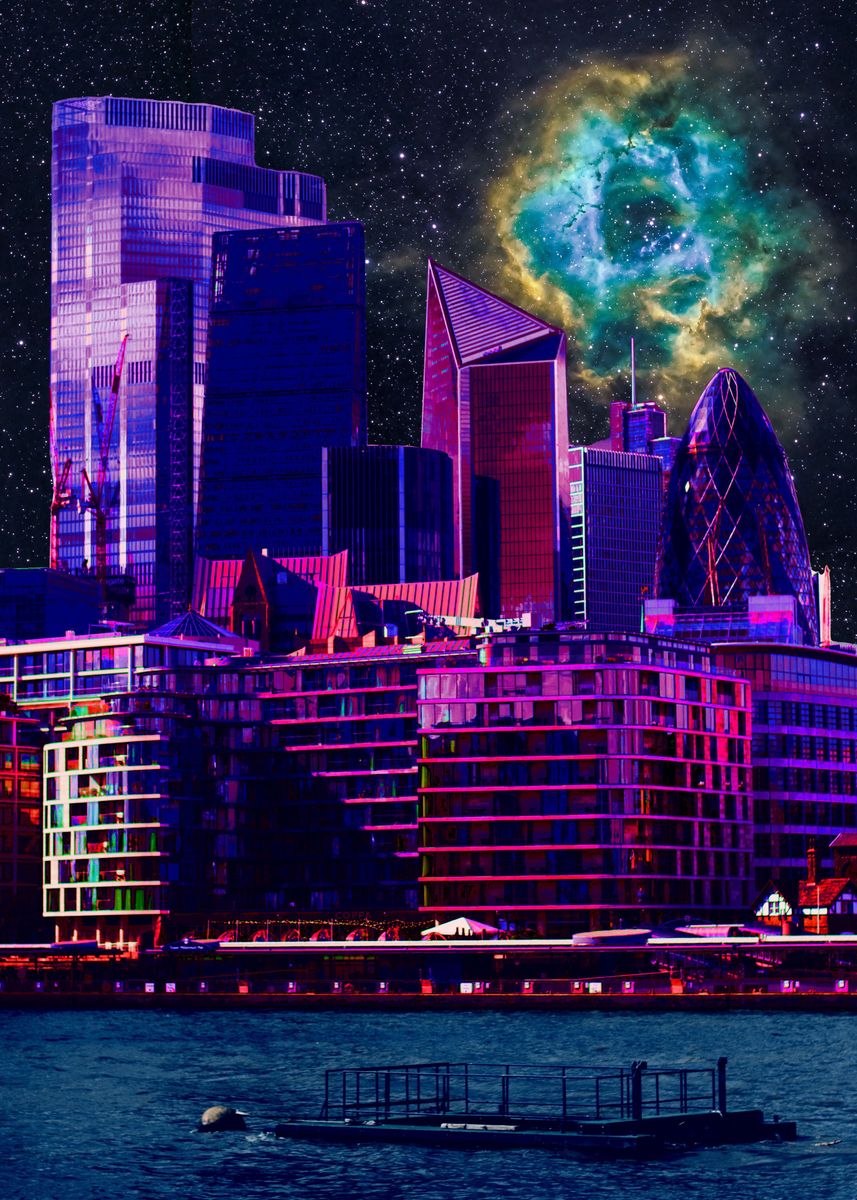 'Modern Skyscrapers' Poster, picture, metal print, paint by Visions of ...