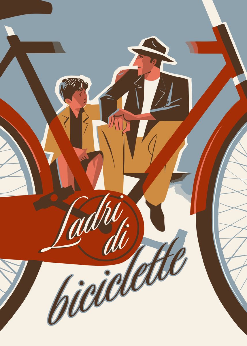 'the bicycle thief' Poster, picture, metal print, paint by Havana Junky ...