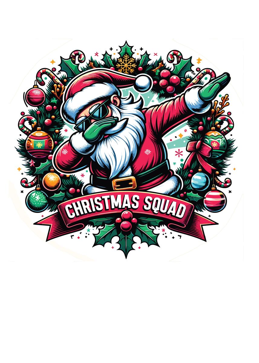 'Christmas Squad Santa' Poster, picture, metal print, paint by ZS C O M ...