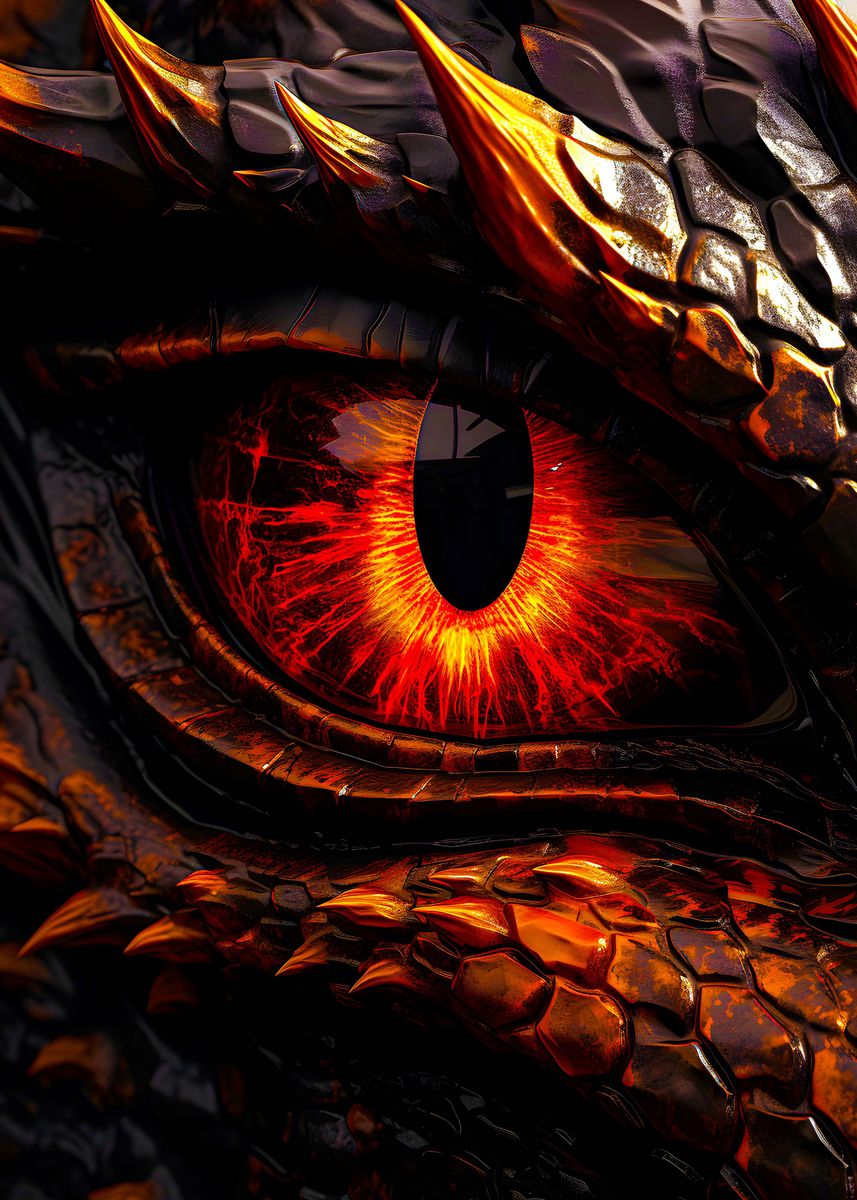 'Red Dragon Eye' Poster, picture, metal print, paint by Danan Putra ...