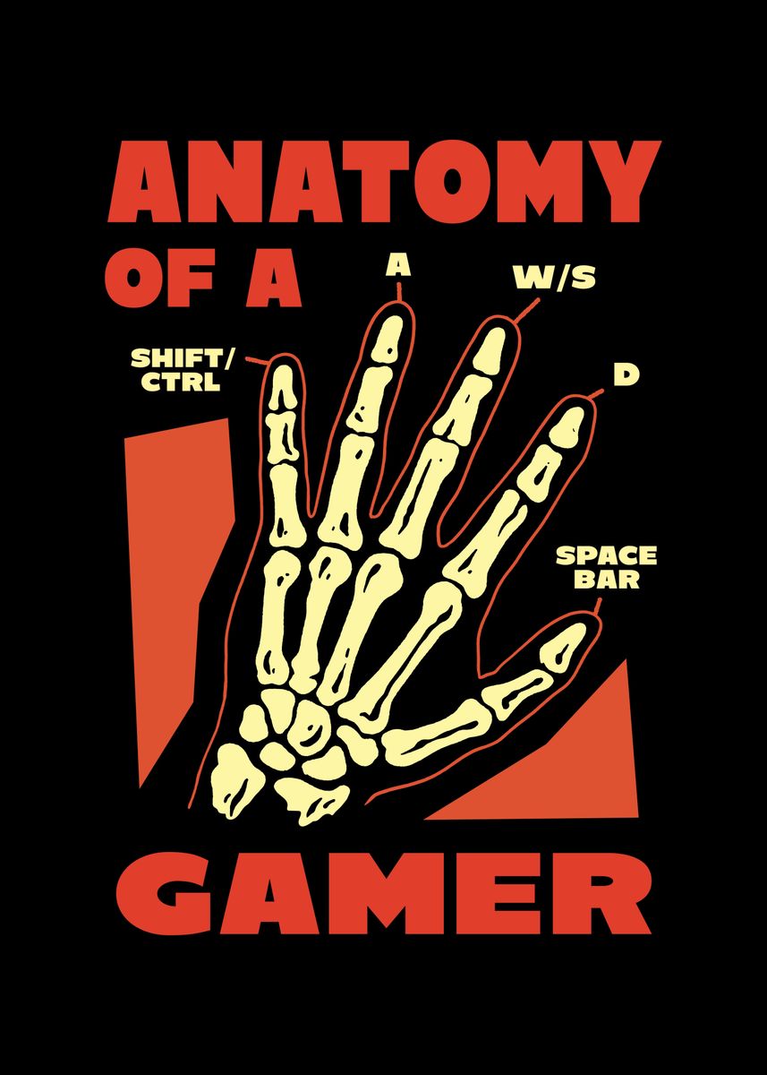 'Anatomy of a PC Gamer' Poster, picture, metal print, paint by Phil ...