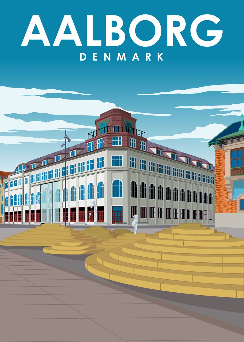 'Aalborg Denmark Travel' Poster, picture, metal print, paint by Jorn ...