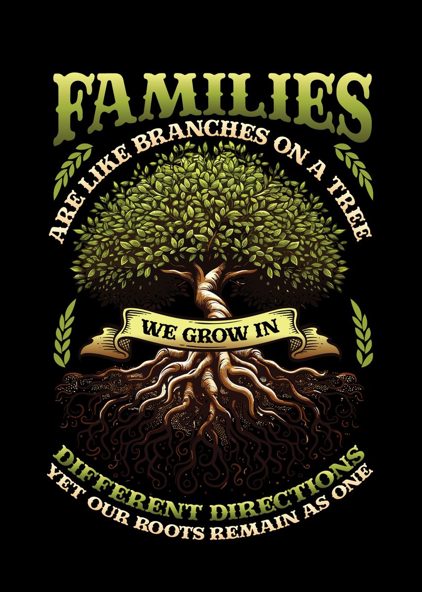 'Family Tree Roots Family' Poster, picture, metal print, paint by ...