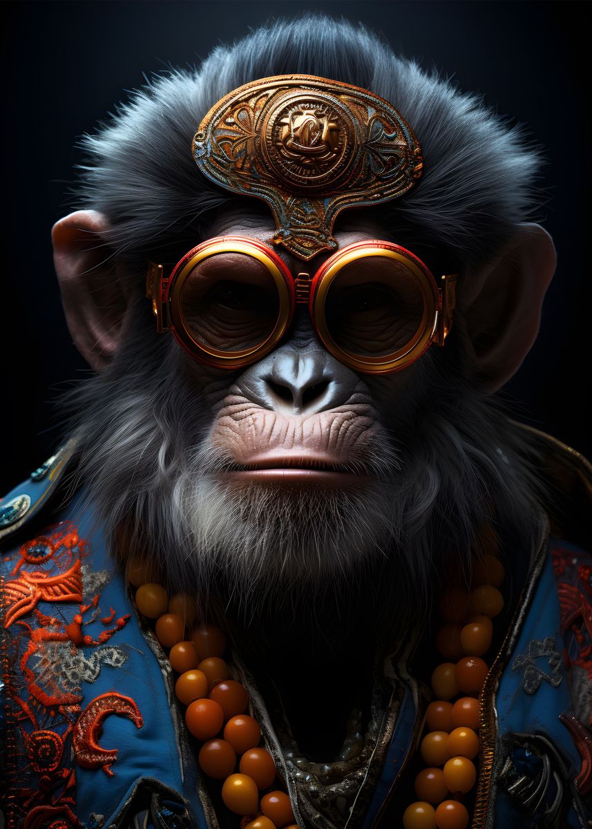 'Steampunk Ape Monkey' Poster, picture, metal print, paint by Uber ...
