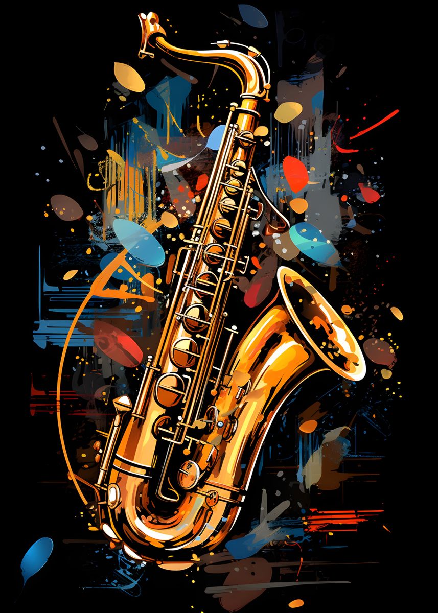 'Saxophone Painting' Poster, picture, metal print, paint by Chris Nolan ...