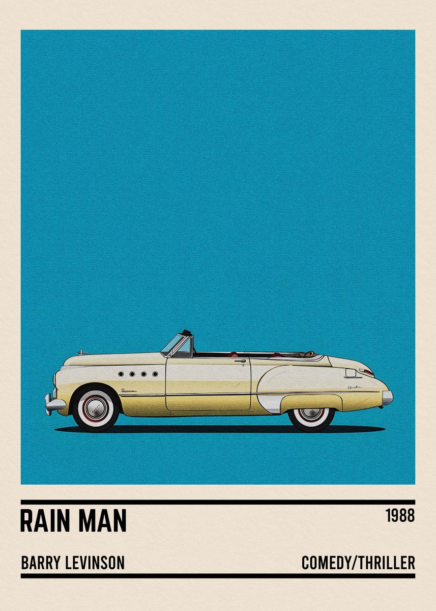 'Rain Man car movie' Poster, picture, metal print, paint by Louise ...