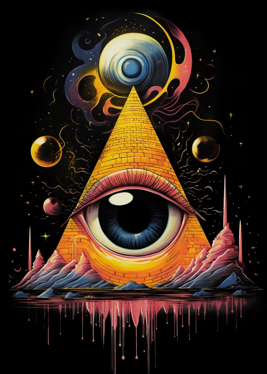 'Psychic Eye' Poster, picture, metal print, paint by Cybronauts | Displate