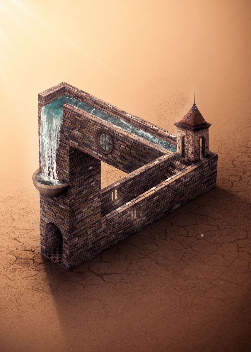 'Penrose Triangle' Poster, picture, metal print, paint by KevinXD ...