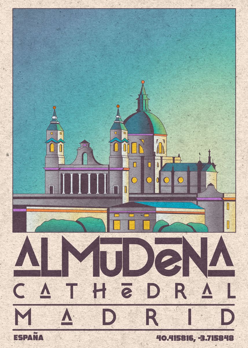 'Almudena Cathedral Madrid' Poster, picture, metal print, paint by Jake ...