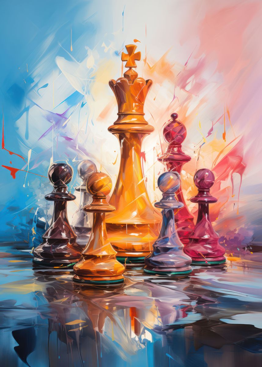 'Chess Color Strategy' Poster, picture, metal print, paint by ...