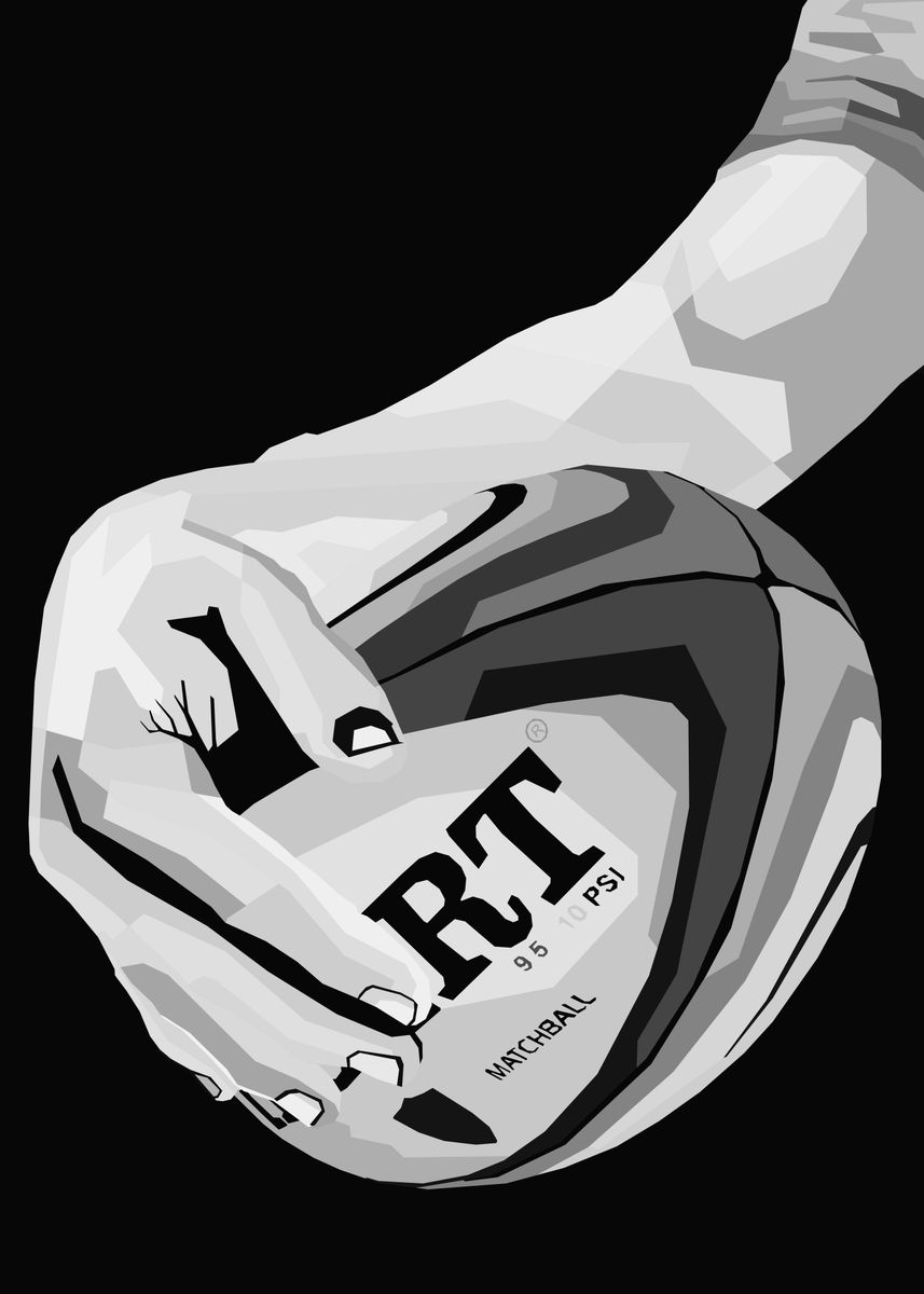 'Rugby Black And White' Poster, picture, metal print, paint by Andrew ...