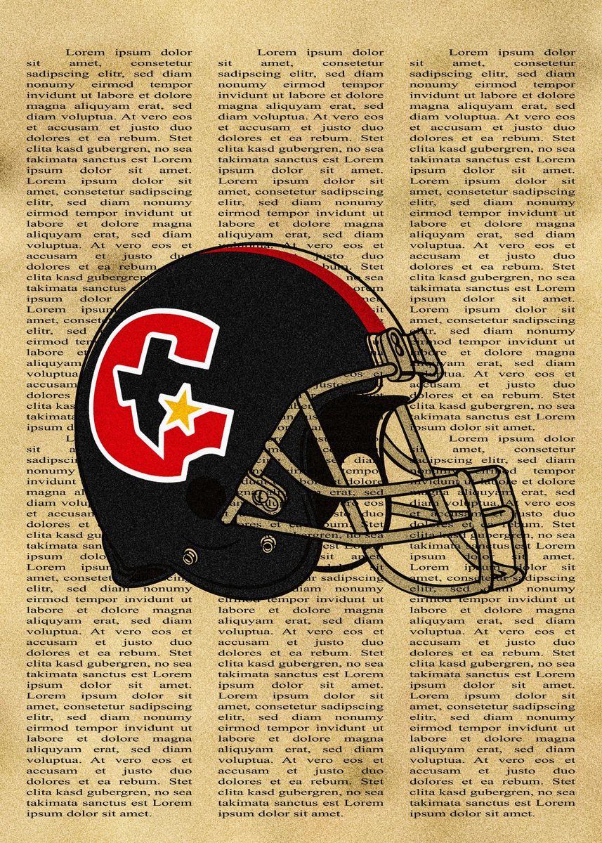 'Houston Gamblers Helmet' Poster, picture, metal print, paint by Jamie ...