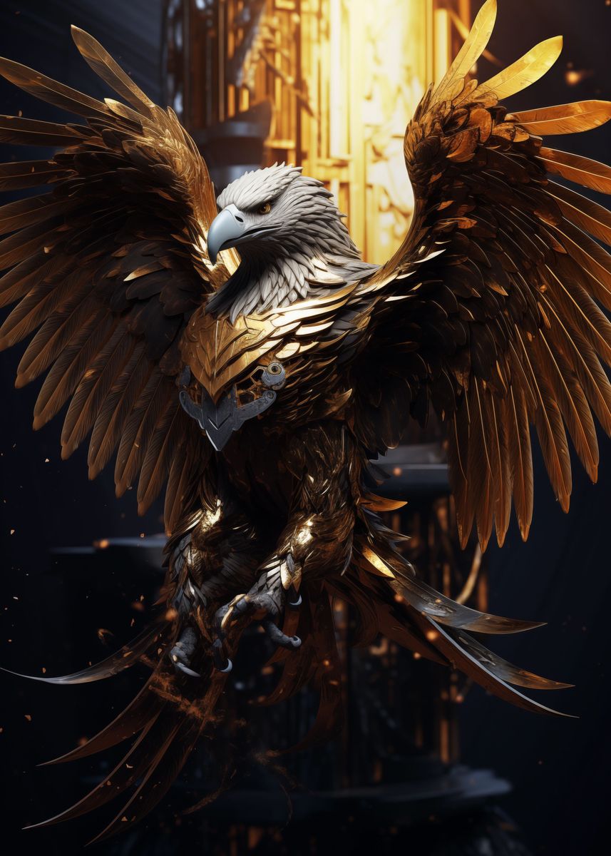 'Fantasy Bald Eagle Magic' Poster, picture, metal print, paint by Zenja ...