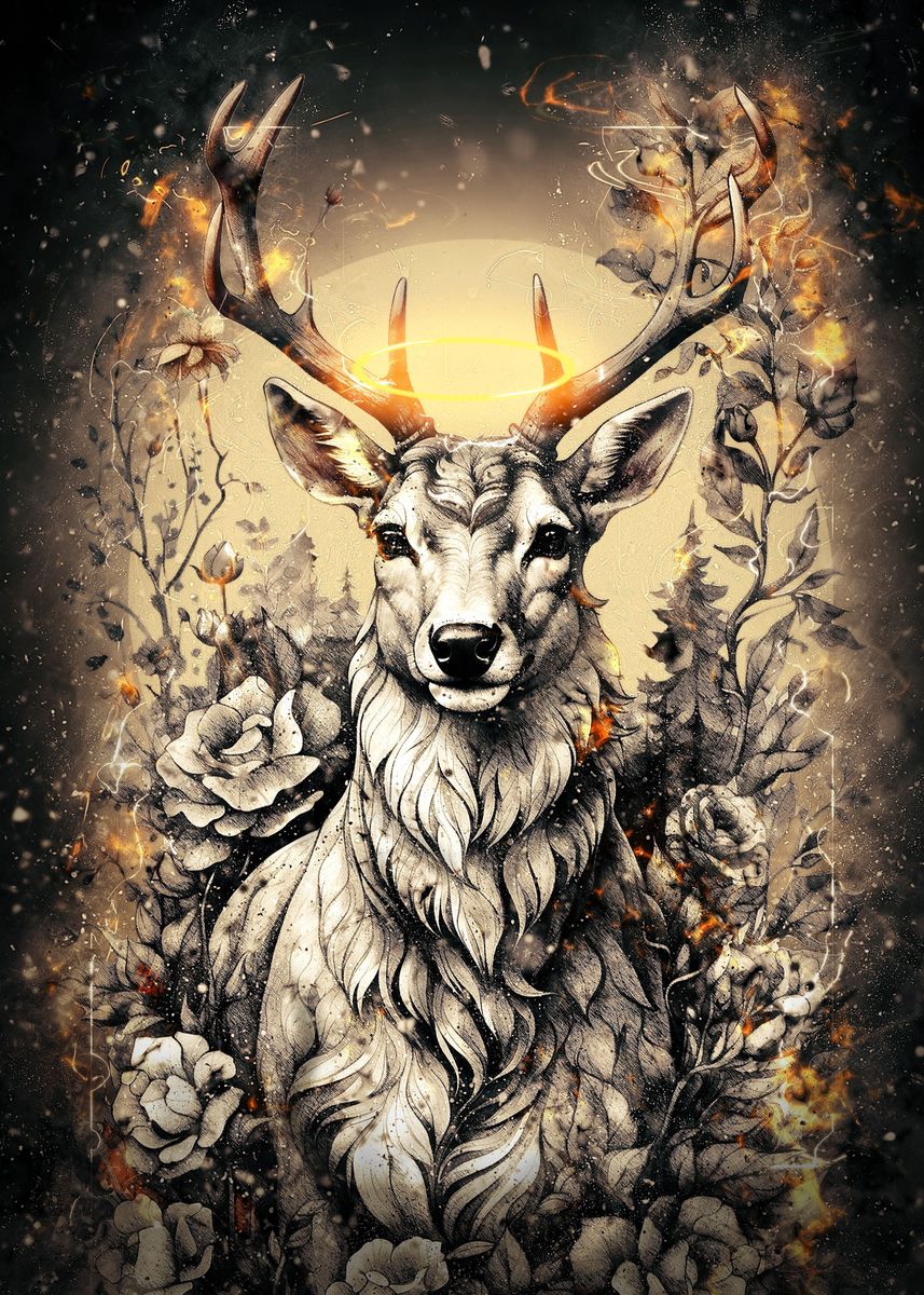 'Deer painting' Poster, picture, metal print, paint by Trần Văn Dũng ...