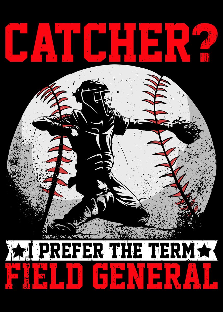 'Funny Baseball Catcher' Poster, picture, metal print, paint by ...