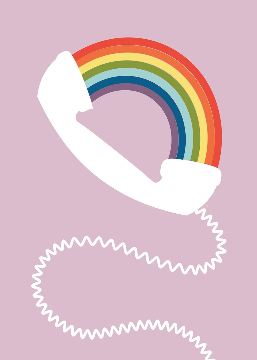 'Colourful Rainbow Phone' Poster, picture, metal print, paint by ...