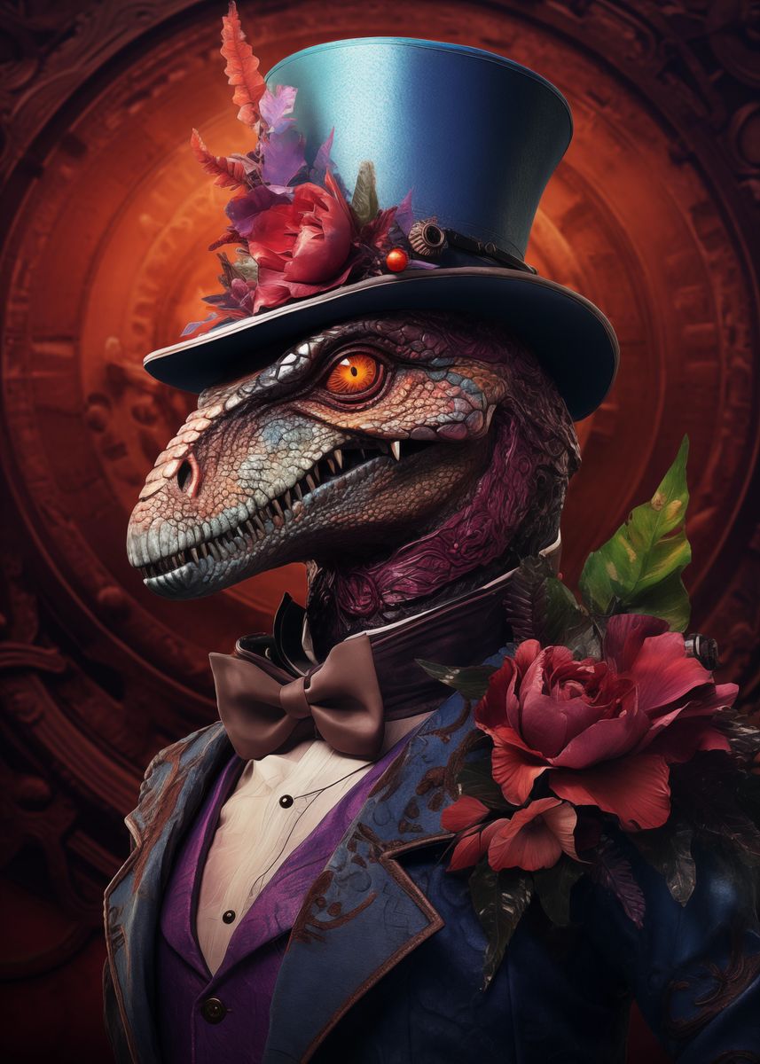 'The Dapper Dino' Poster, picture, metal print, paint by Operator Viking | Displate