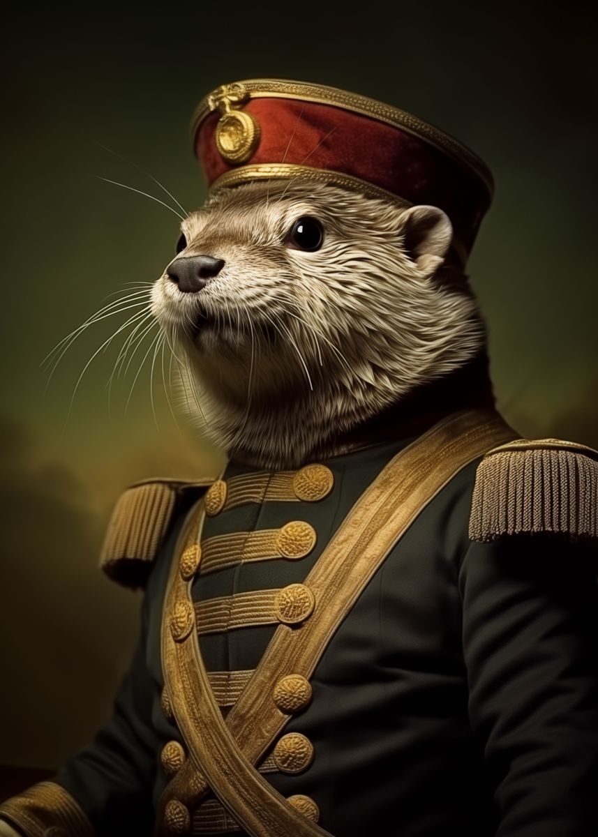 'Royal Otter Commander' Poster, picture, metal print, paint by ...