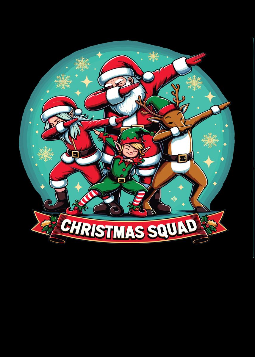'Christmas Squad Santa' Poster, picture, metal print, paint by ZS C O M ...