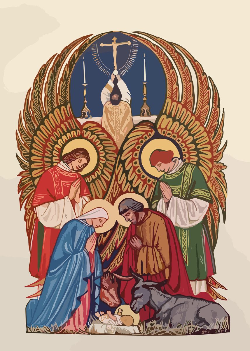'holy night christmas' Poster, picture, metal print, paint by Hares art ...