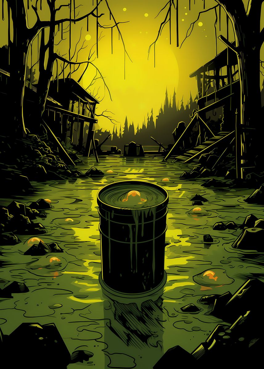 'Radioactive Swamp' Poster, picture, metal print, paint by Spooky Blob ...