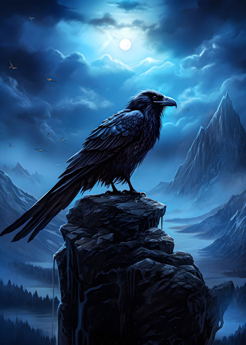 'raven' Poster, picture, metal print, paint by Plate Artistry | Displate