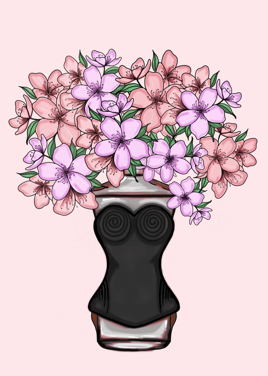 'Floral Female body' Poster, picture, metal print, paint by Anam Hanif ...