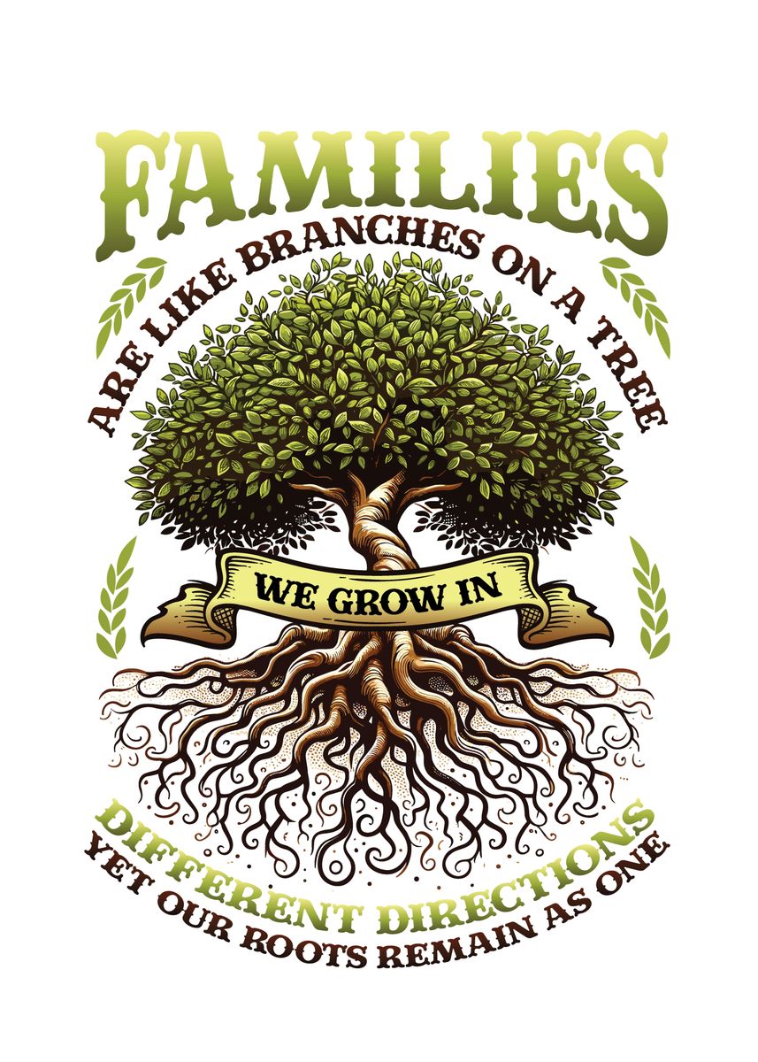 'Family Tree Roots Family' Poster, picture, metal print, paint by ...