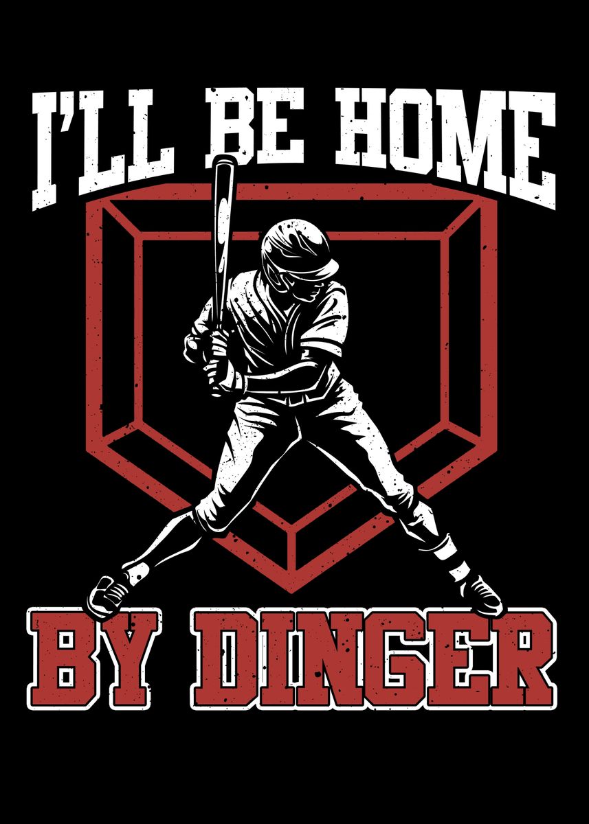 'Baseball Hitter Funny' Poster, picture, metal print, paint by ...