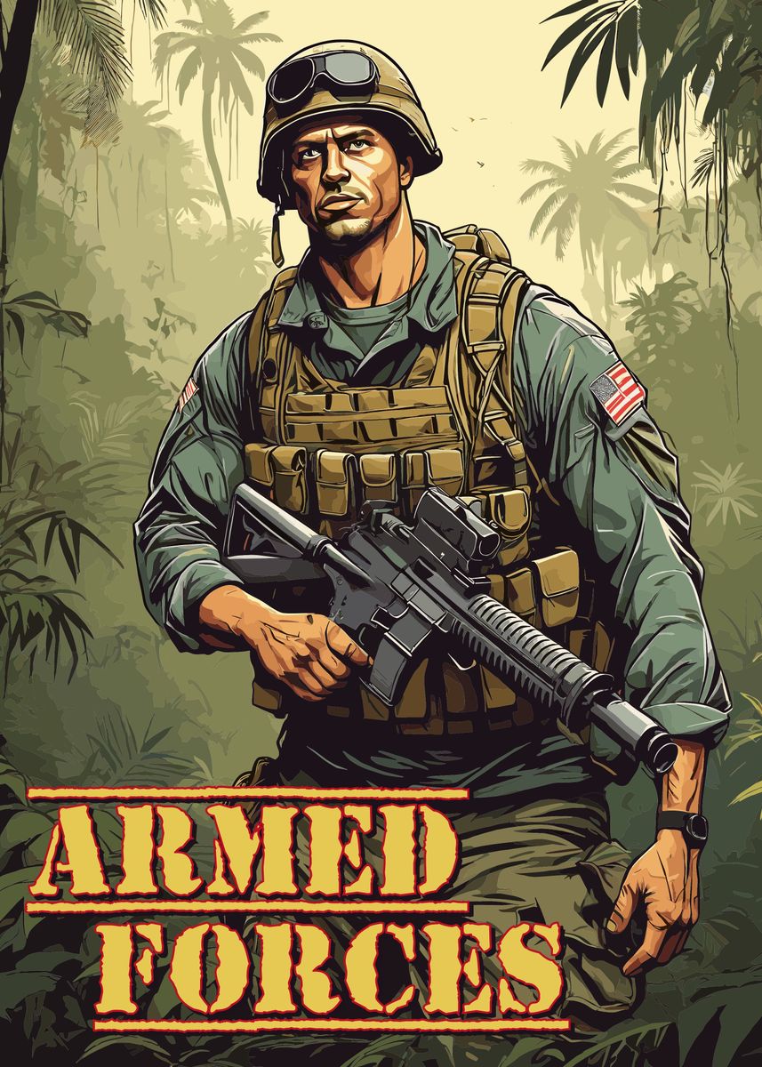 'Armed forces' Poster, picture, metal print, paint by Portokalis | Displate