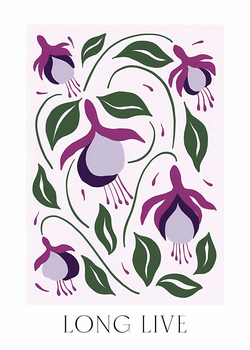 'long live Floral' Poster, picture, metal print, paint by Executive ...