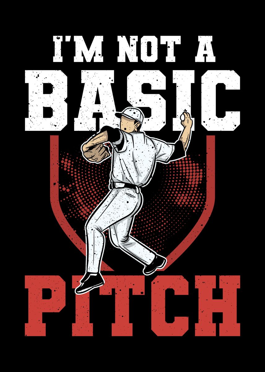 'Funny Baseball Pitcher' Poster, picture, metal print, paint by ...