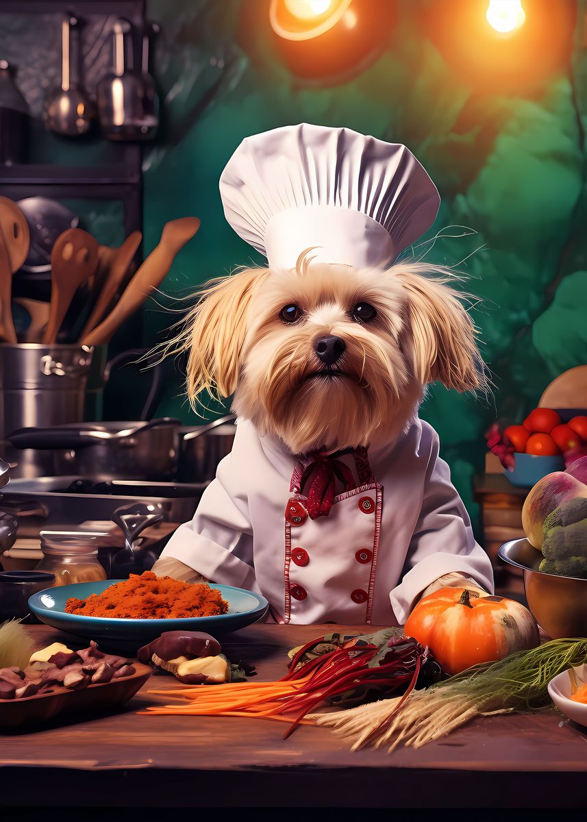 'Dog Chef funny ' Poster, picture, metal print, paint by thomas1 arfik ...