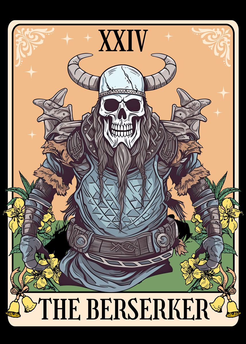 'The Berserker Tarot Card' Poster, picture, metal print, paint by Eline ...