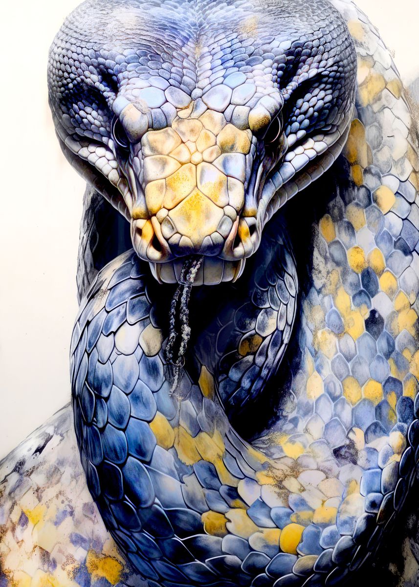 'Snake watercolor art' Poster, picture, metal print, paint by JBJart ...
