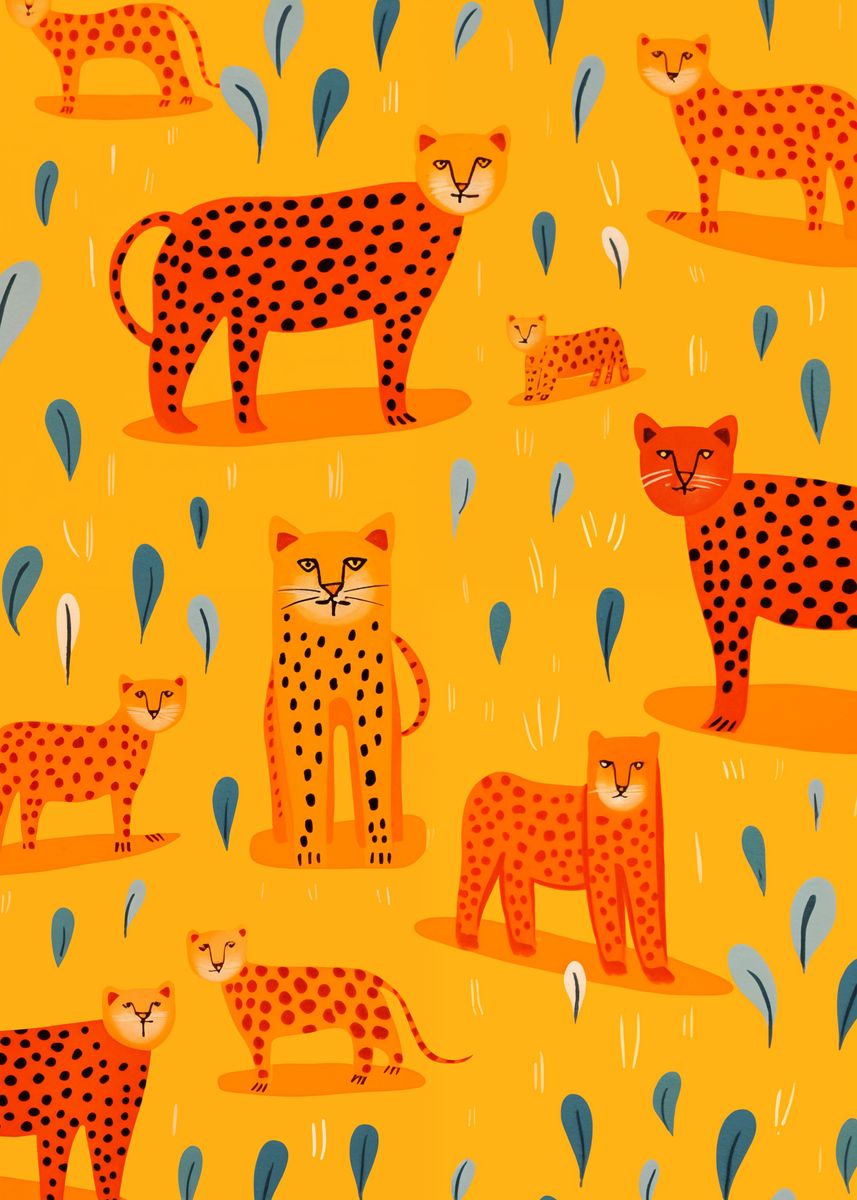 'Cute Cheetah Pack' Poster, picture, metal print, paint by Akaiji ...